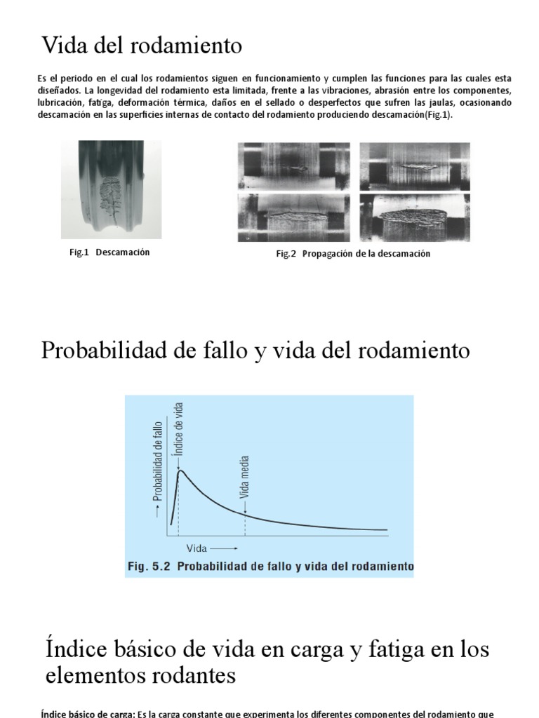Vida Del Rodamiento | PDF | Fatiga (material) | Ingeniería de Edificación