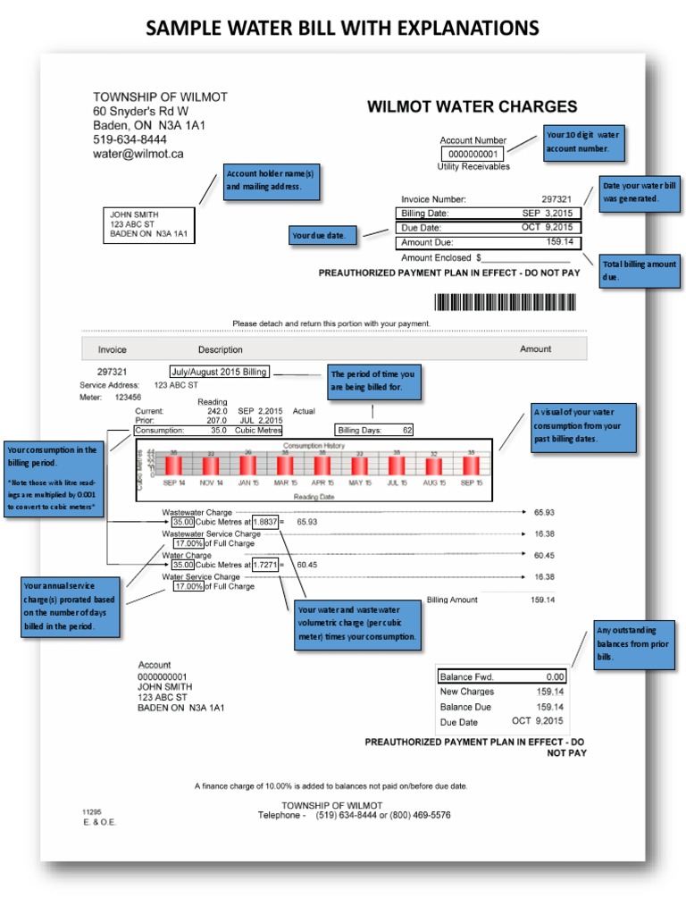 Sample Water Bill | PDF
