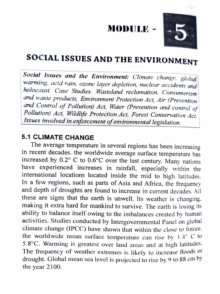 Module-5 Social Issues & The Environment | PDF | Climate Change ...