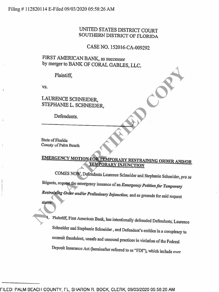 D.E. 536 Emergency Motion For Temporary Restraining Order And/or ... D.E. 536 Emergency Motion For Temporary Restraining Order And/or ...
