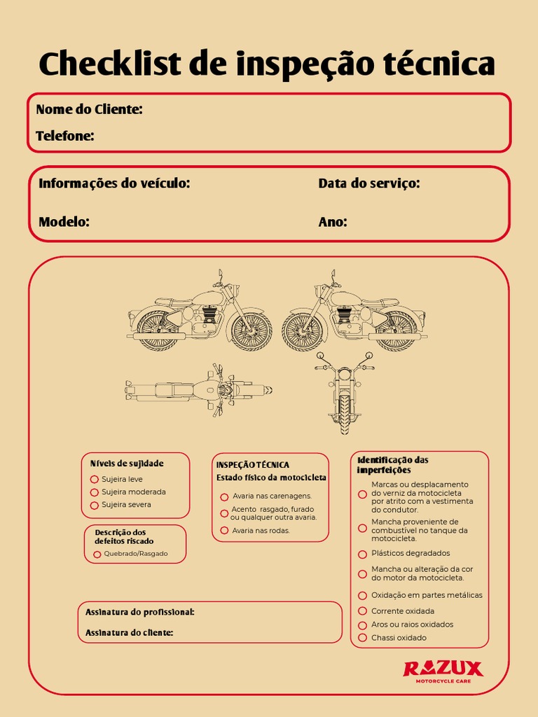 Checklist de Inspeção para Motos 01 | PDF | Motocicleta