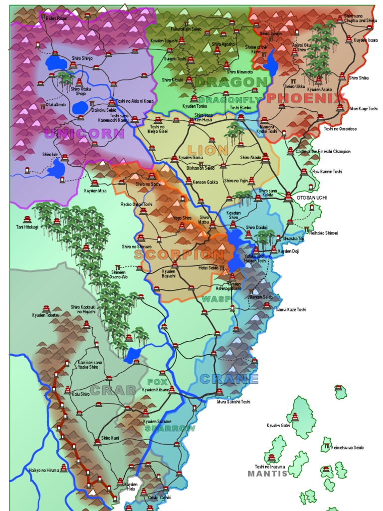 Rokugan Map | Fantasy Worlds | Worldbuilding