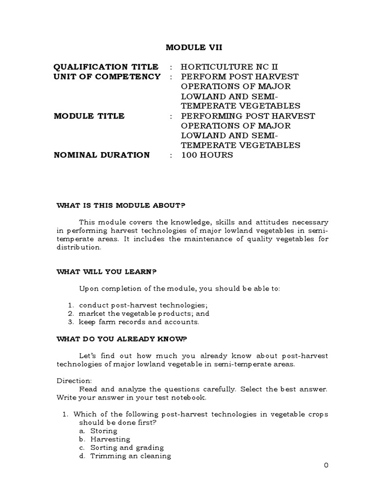 Preparing for Success: A Guide to Performing Post-Harvest Operations of ...