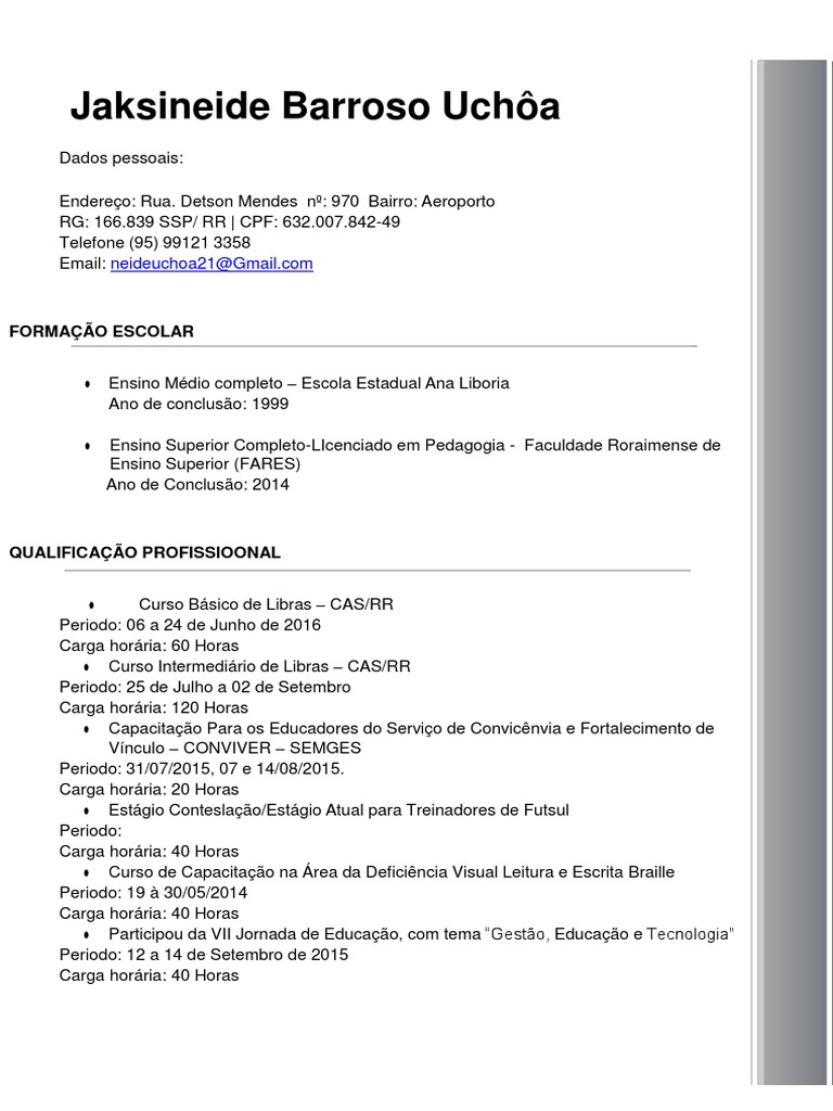 Curriculo Neide | PDF