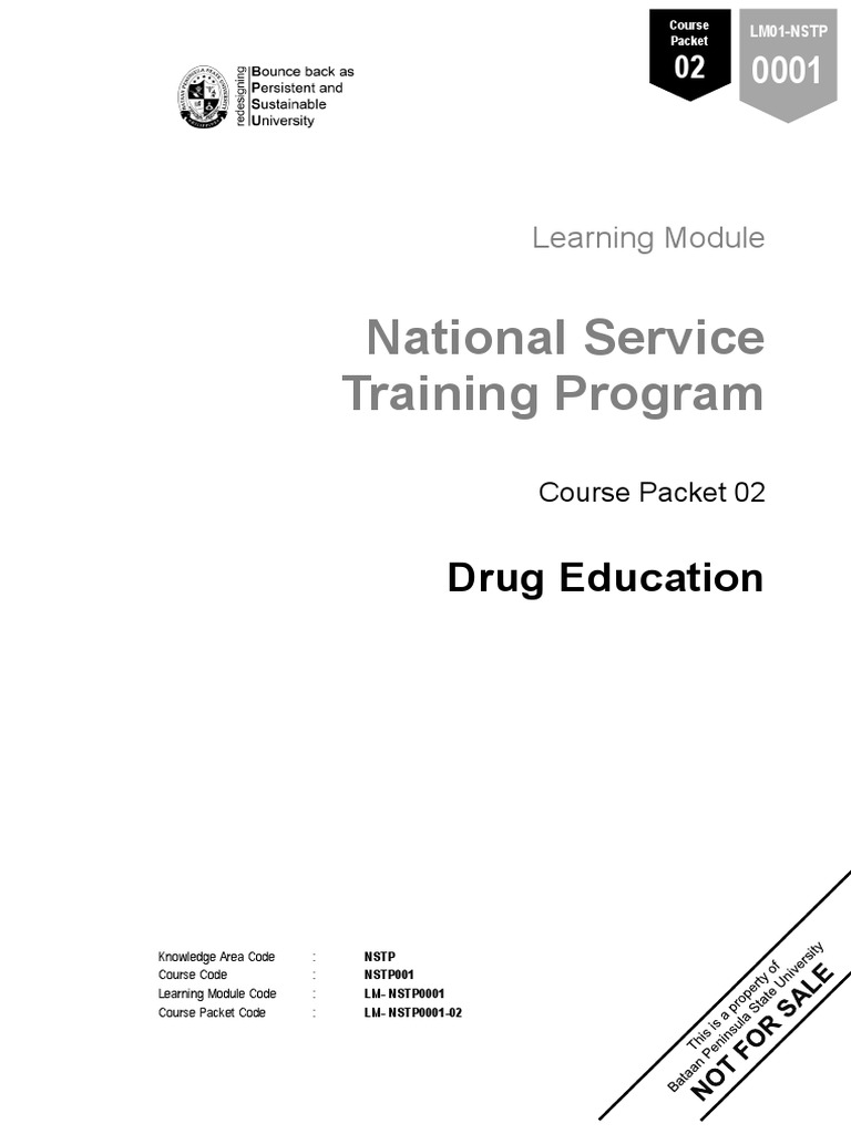 National Service Training Program: Drug Education | PDF | Substance ...