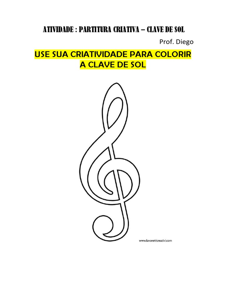 Atividade Colorir Clave de Sol | PDF