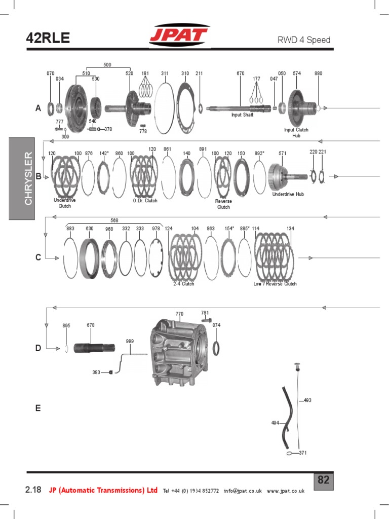 RWD 4 Speed Automatic Transmission Diagram and Label Guide | PDF ...