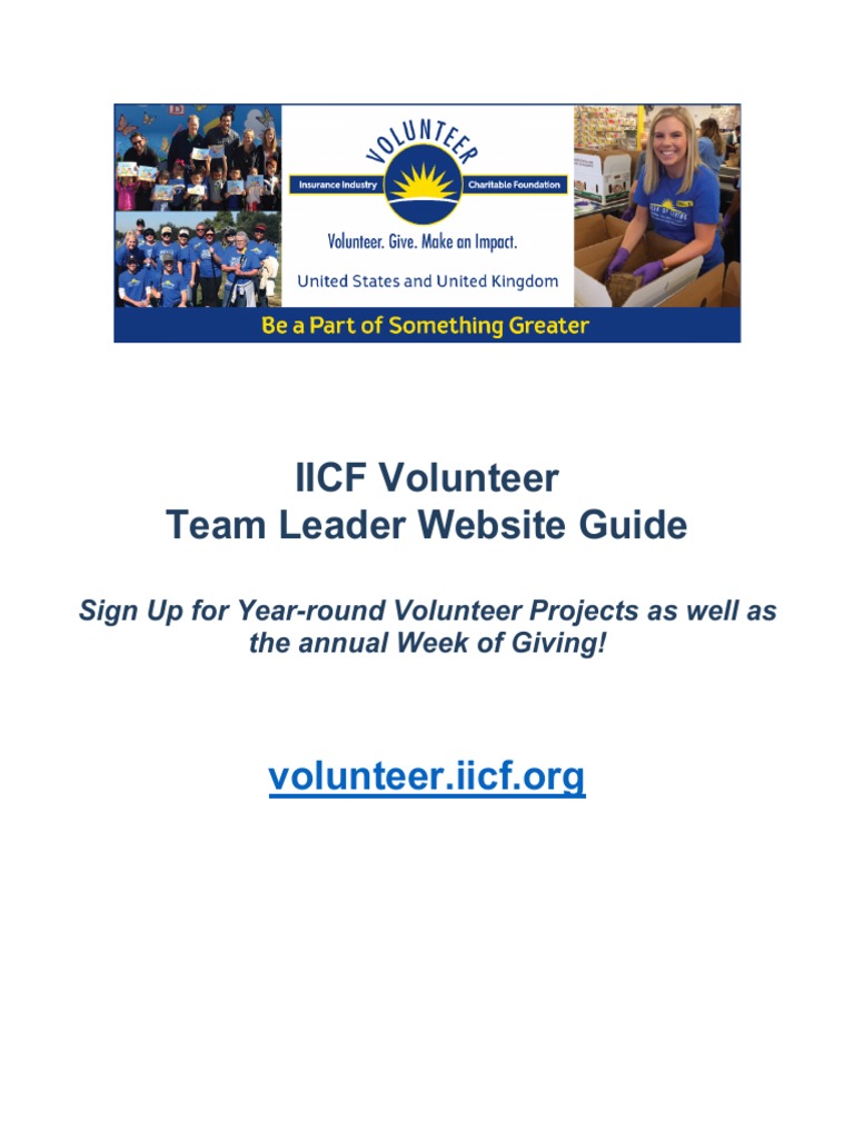 2021 Volunteer Team Leader Guide | PDF | Volunteering | Login