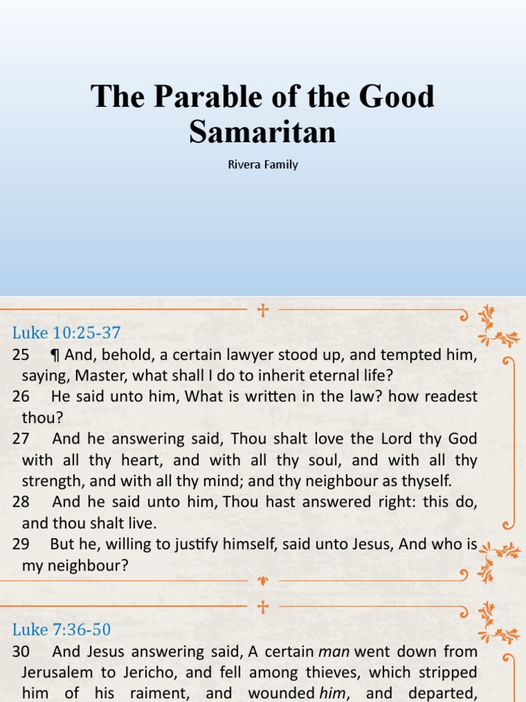 The Parable of The Good Samaritan | PDF | Religious Belief And Doctrine | Religious Behaviour ...