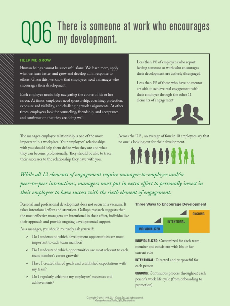 There Is Someone at Work Who Encourages My Development.: Help Me Grow ...