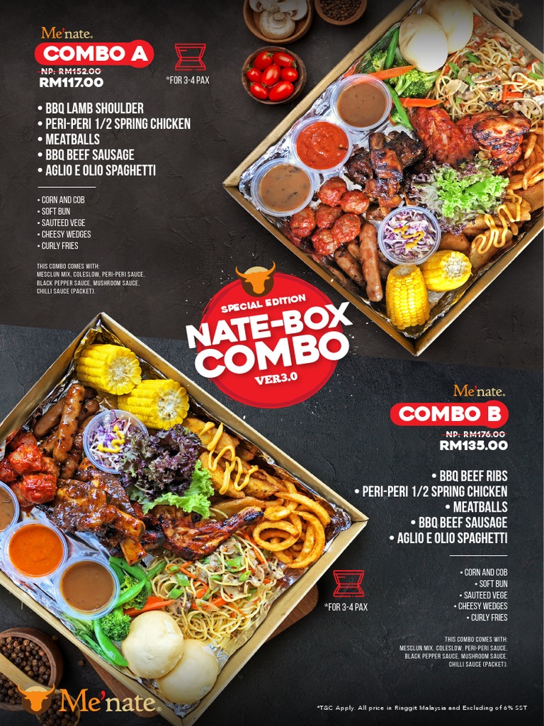 Combo Menu 3 | PDF | Prepared Foods | Foods