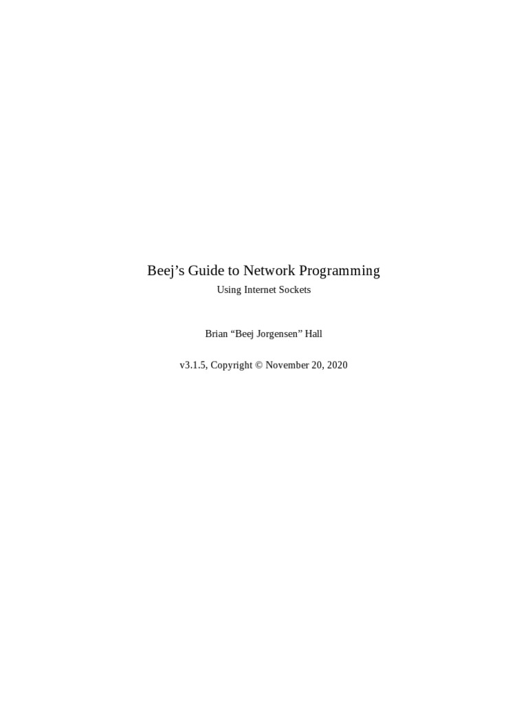 Beej's Guide To Network Programming: Using Internet Sockets | PDF | Internet Protocol Suite ...