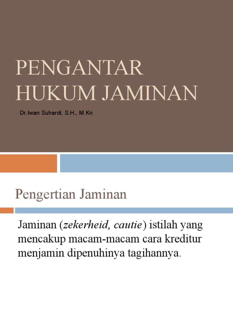 Pengantar Hukum Jaminan | PDF