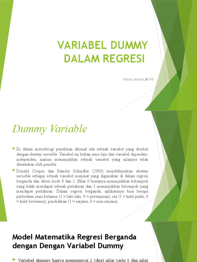 Variabel Dummy dalam Analisis Regresi | PDF