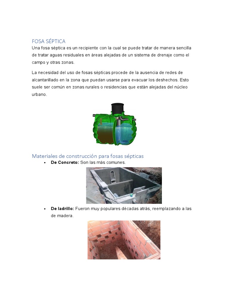 Letrina y Fosa Septica | PDF | Tanque séptico | Letrina
