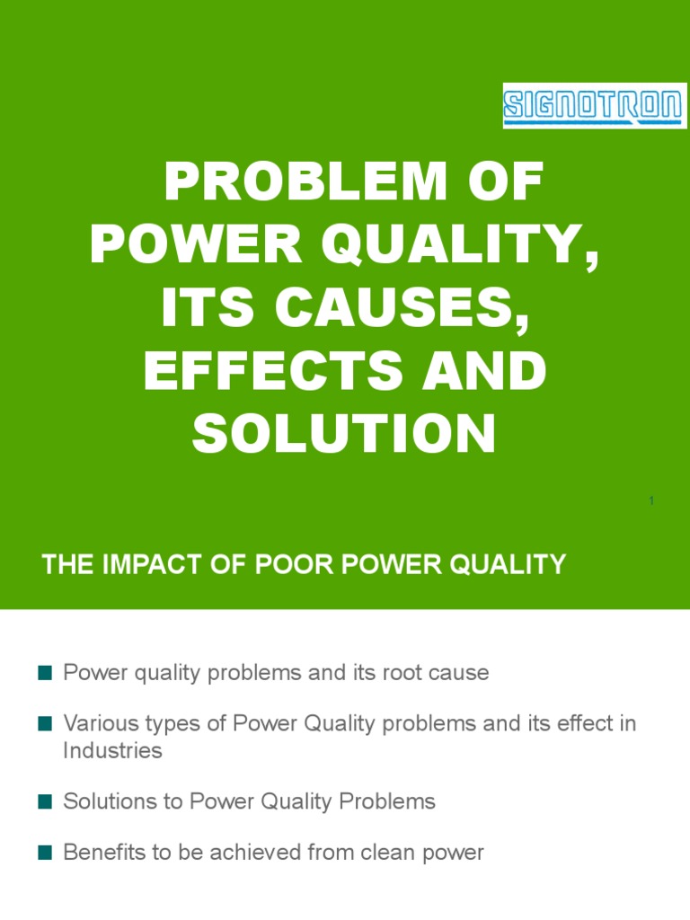 Problem of Power Quality, Its Causes, Effects and Solution | PDF ...