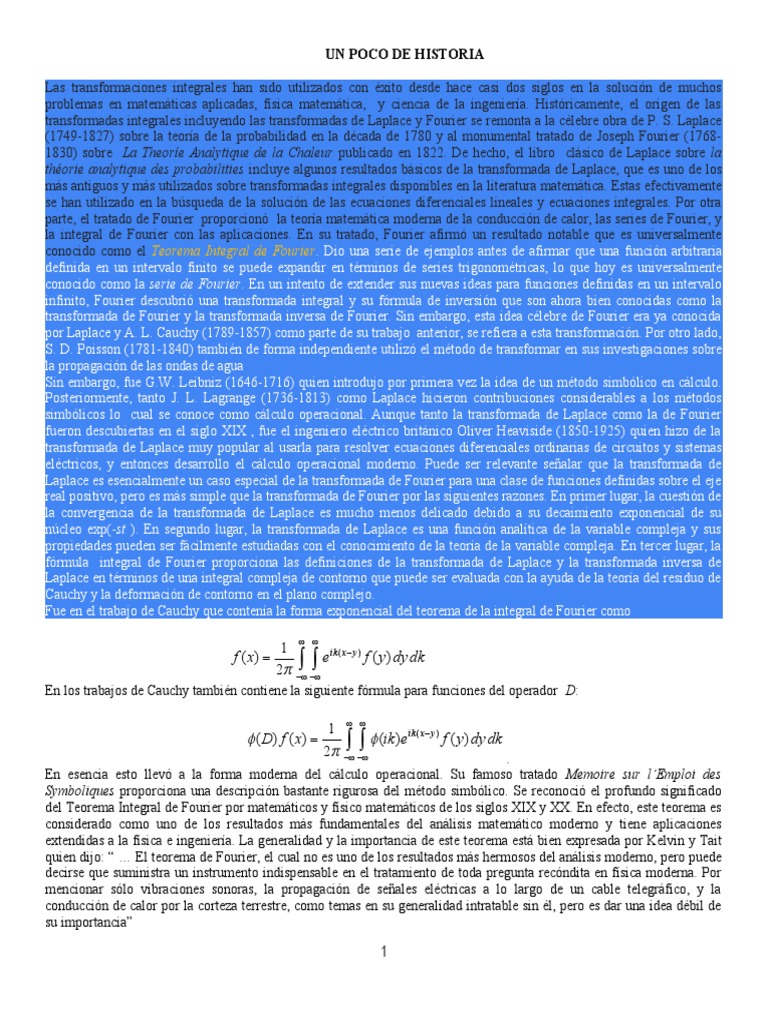 Guia de Transformadas de Funciones | PDF | Integral | Transformada de Laplace