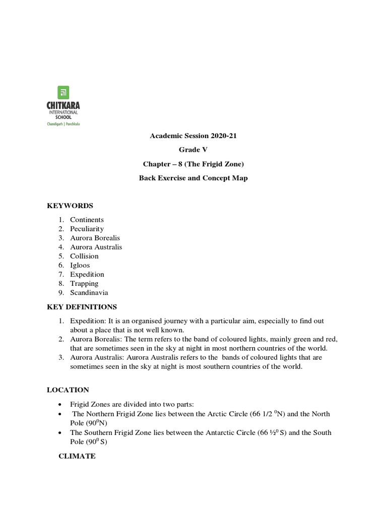 Exploring Life in the Frigid Zone: A Summary of Climate, Plants ...