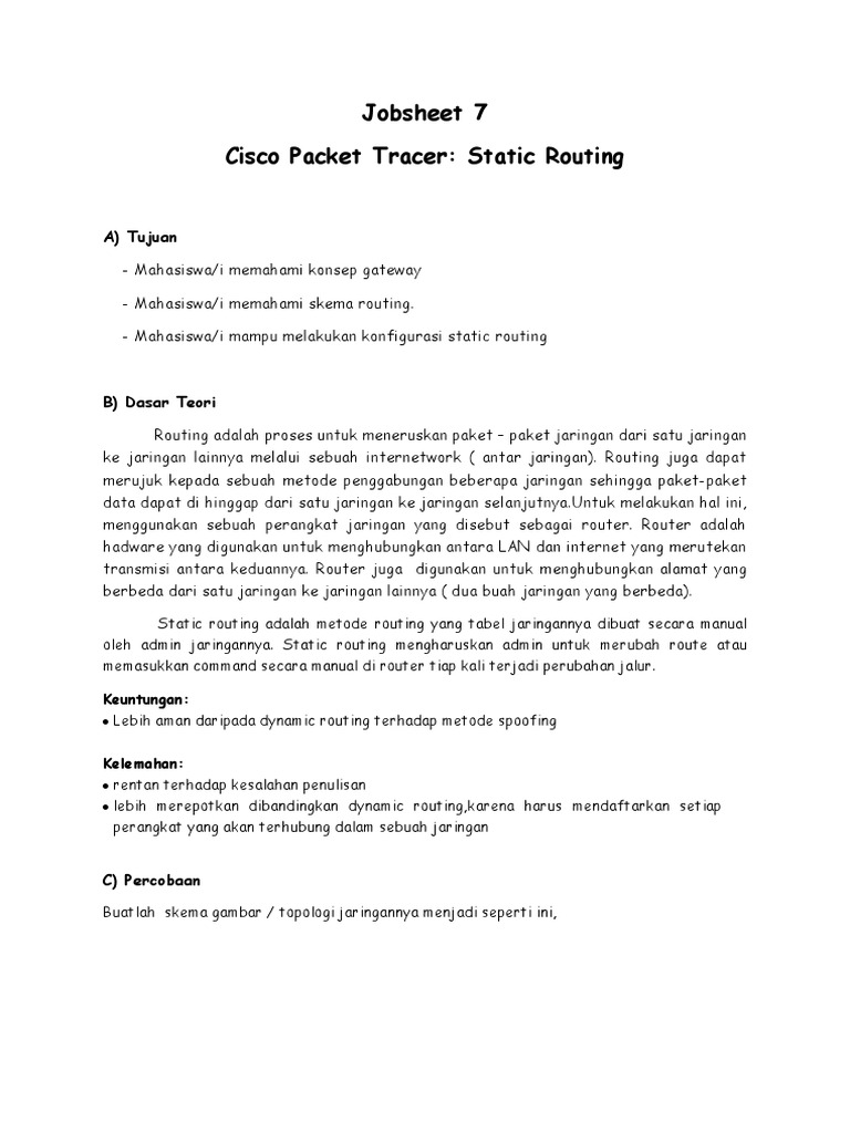 Konfigurasi Routing Statis di Cisco | PDF | Komputer