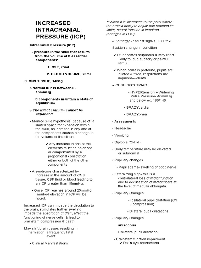 Cushing's Triad: Understanding Increased Intracranial Pressure (IICP ...