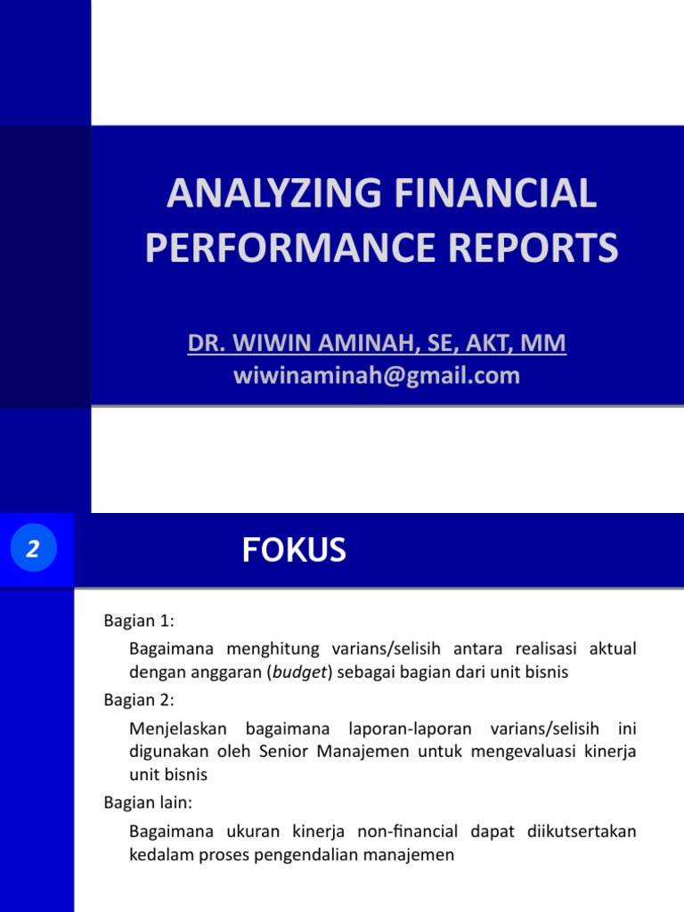 SPM 10 Analyzing Financial Performance Reports | PDF | Bisnis | Pengelolaan Keuangan & Uang