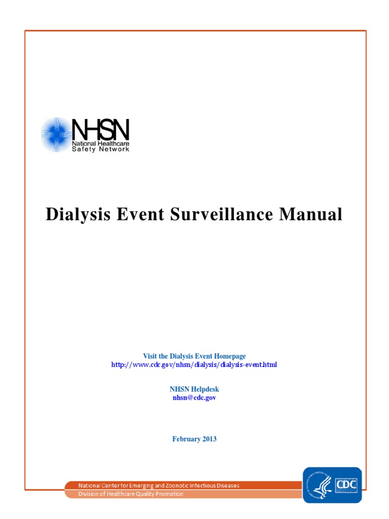 Dialysis Event Surveillance Manual | PDF | Hemodialysis | Dialysis