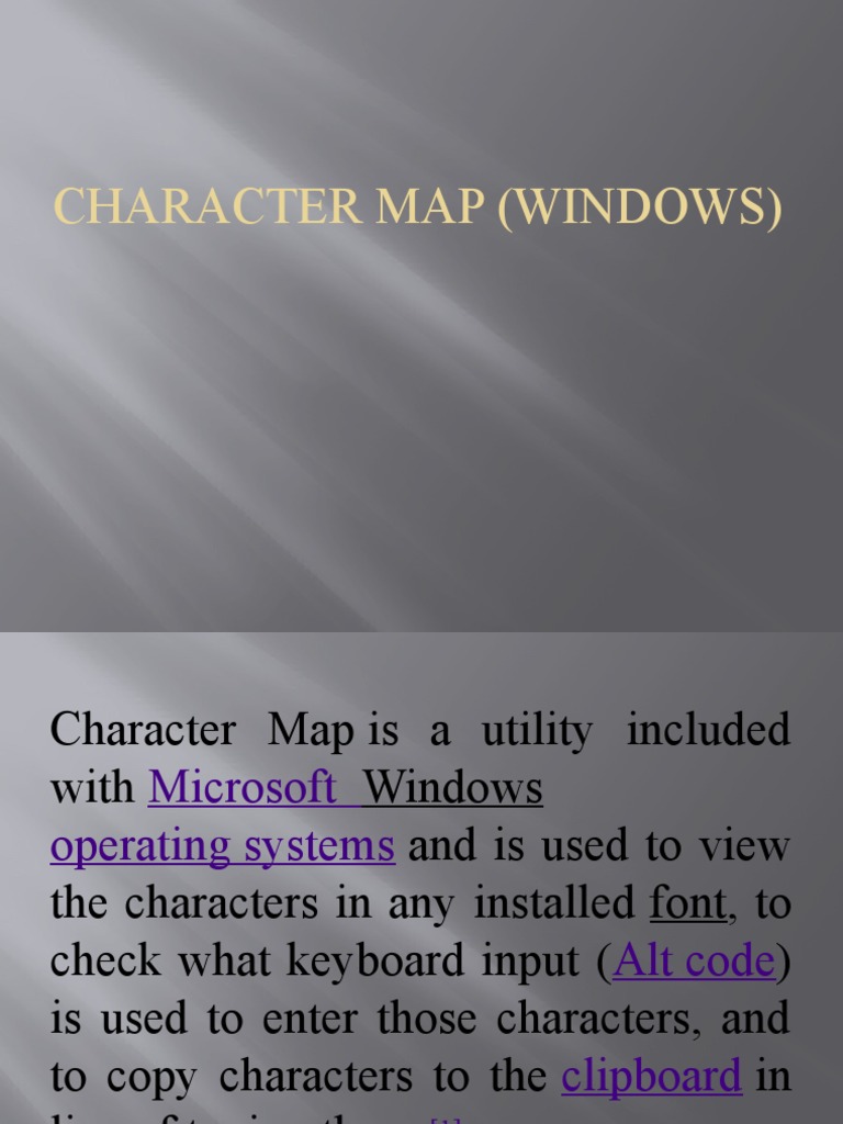 Character Map (Windows) | PDF