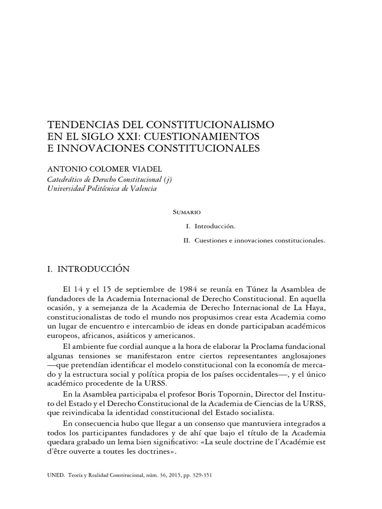 Tendencias Del Constitucionalismo en El Siglo Xxi (Para Recension) | PDF | Democracia ...