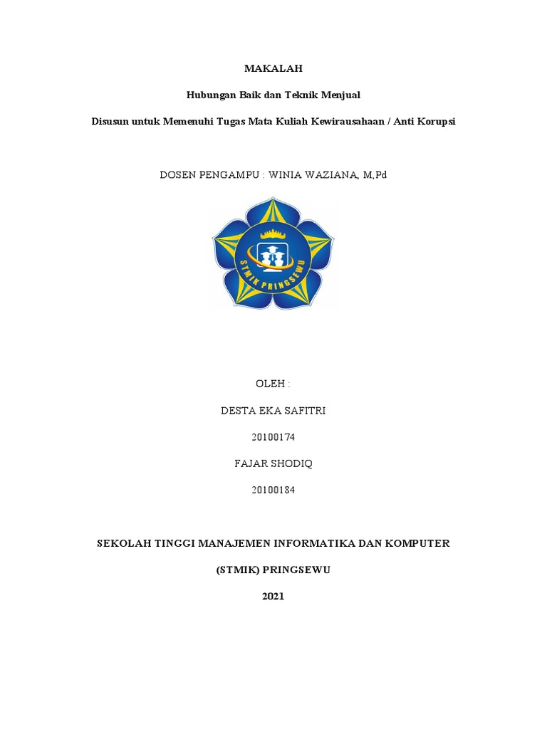 Hubungan Baik Dan Teknk Menjual | PDF | Karier & Perkembangan | Pengembangan Diri