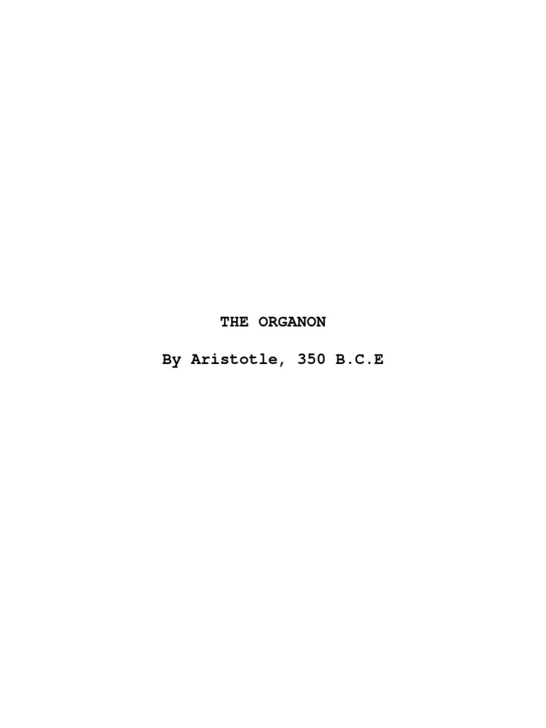 Aristotle's Organon Explained | PDF | Substance Theory | Subject (Grammar)