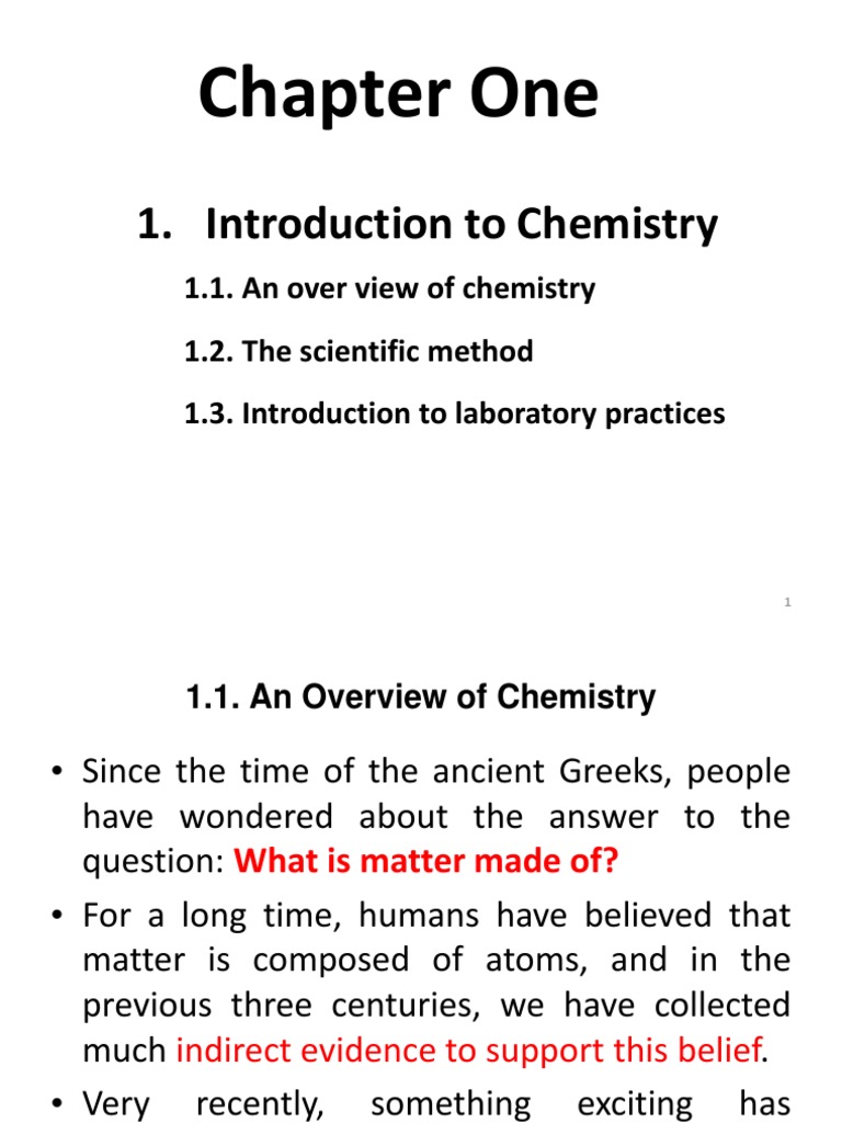 1 - Introduction To Chemistry | PDF | Chemistry | Analytical Chemistry