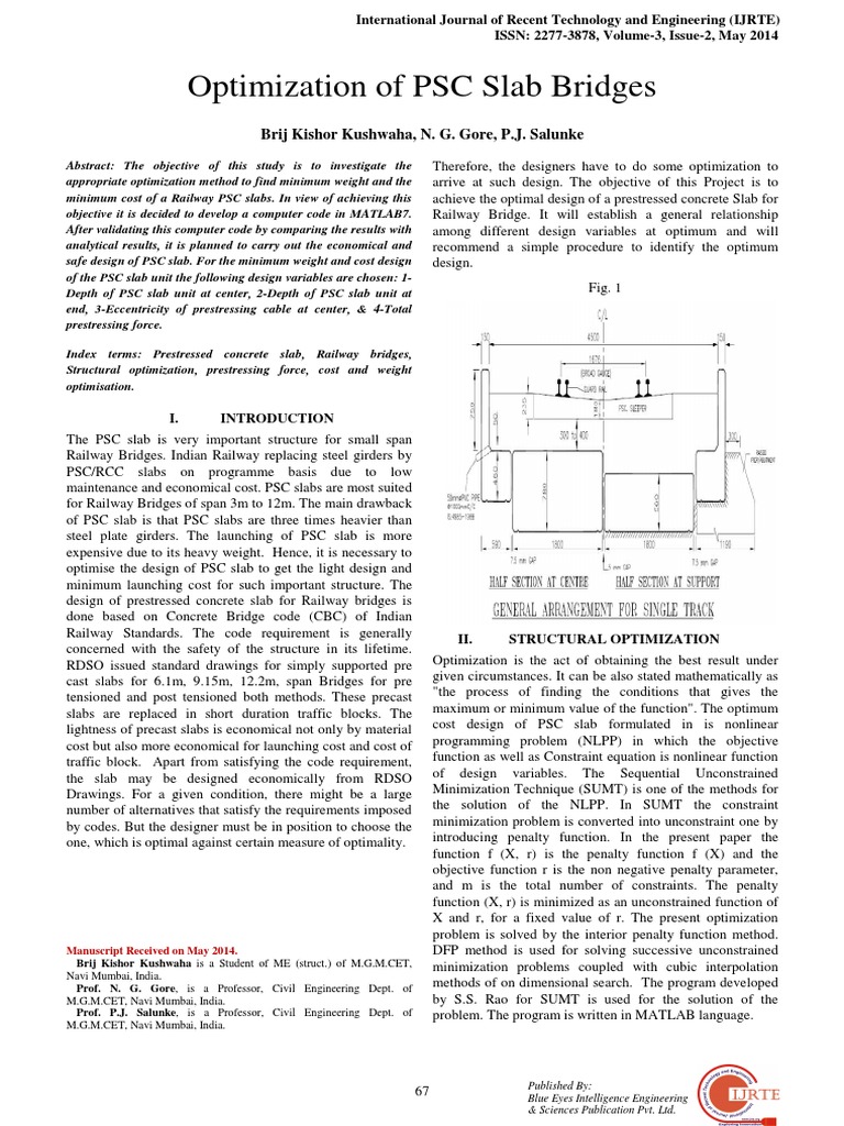 OPTIMIZING PSC SLAB BRIDGES | PDF | Mathematical Optimization | Civil ...