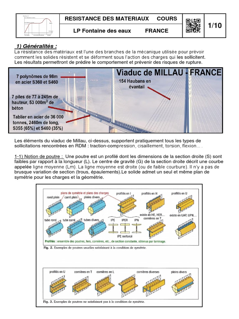 RDM Cours | PDF | Résistance des matériaux | Contrainte de cisaillement