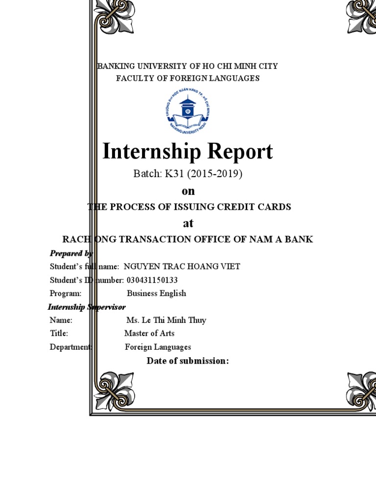 Sample Intership Report Nguyen Trac Hoang Viet 1 | PDF | Credit Card ...