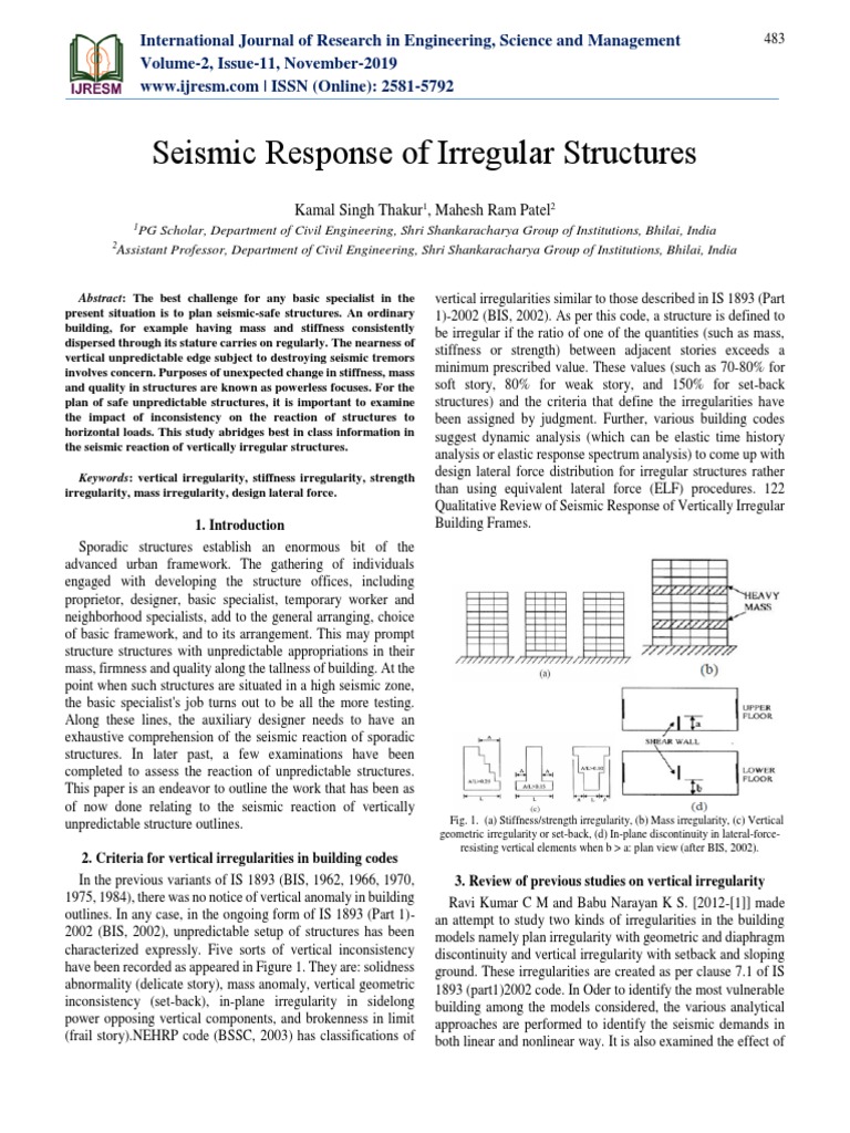 Seismic Response of Irregular Structures | PDF | Civil Engineering ...