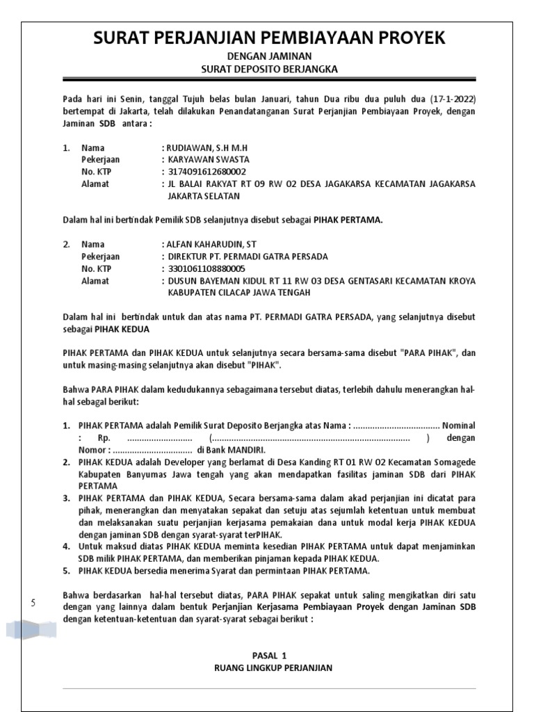 Draft Kerjasama SDB | PDF