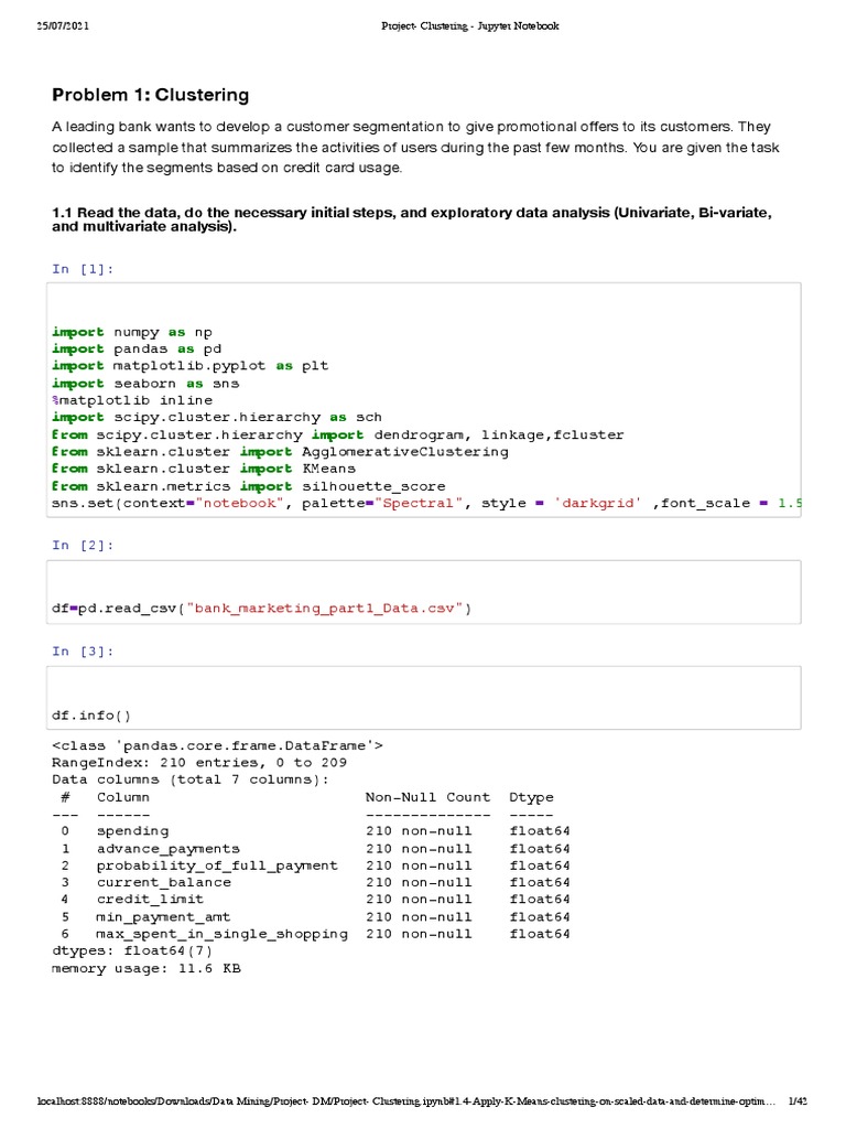 Jupyter Notebook Project DM Nikita Chaturvedi 25.07.2021 | PDF ...