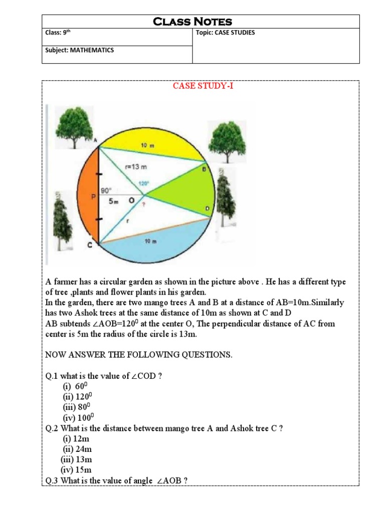 Case Study Math Class Notes | PDF | Rectangle | Geometry