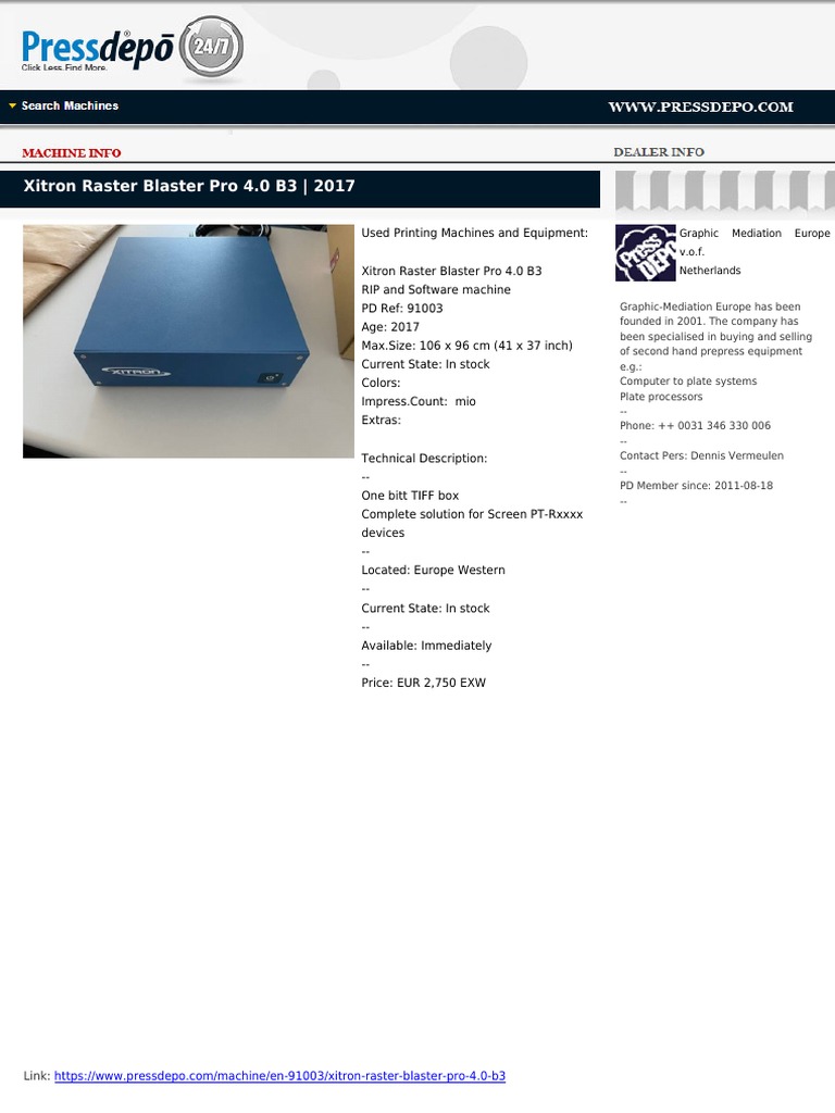 Xitron Raster Blaster Pro 4 0 B3 2017 Graphic Mediation Europe V O F