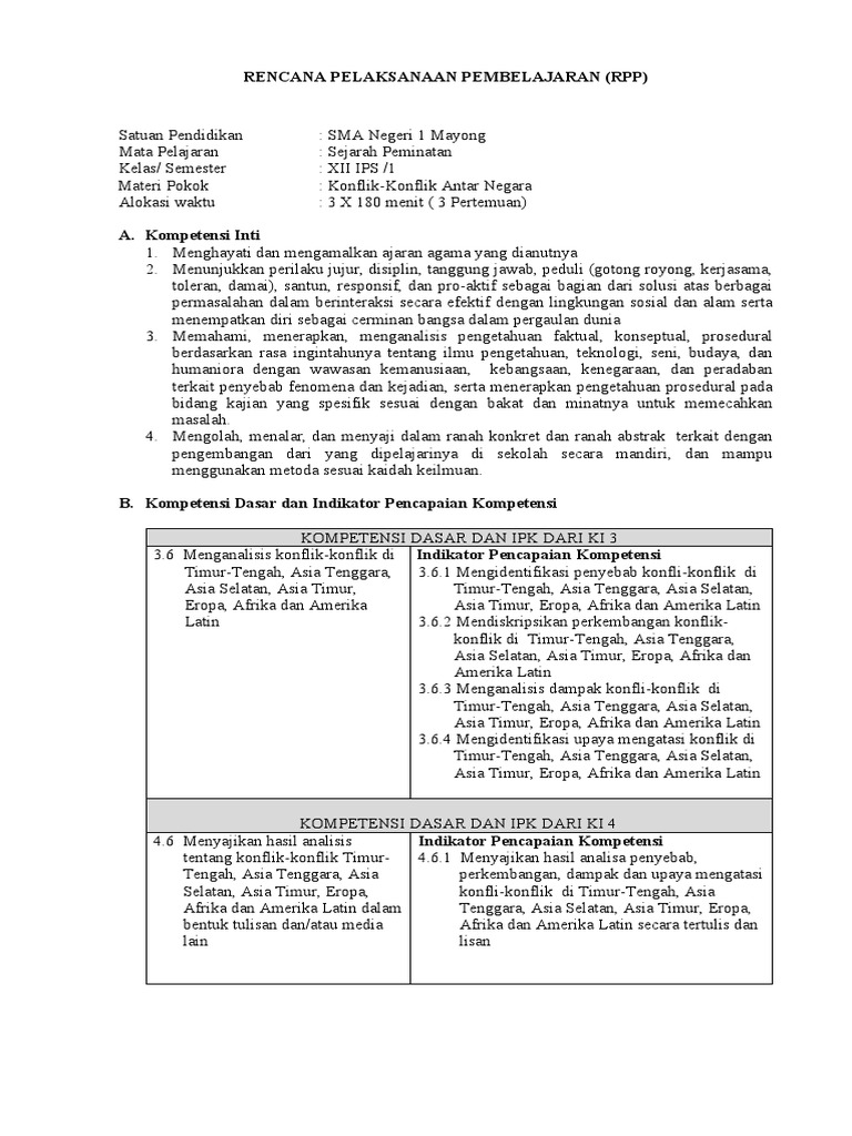 RPP.12 (Sejarah) | PDF