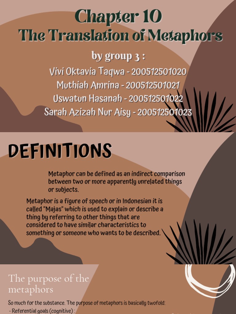 Chapter 10 The Translation of Metaphors | PDF | Metaphor | Translations