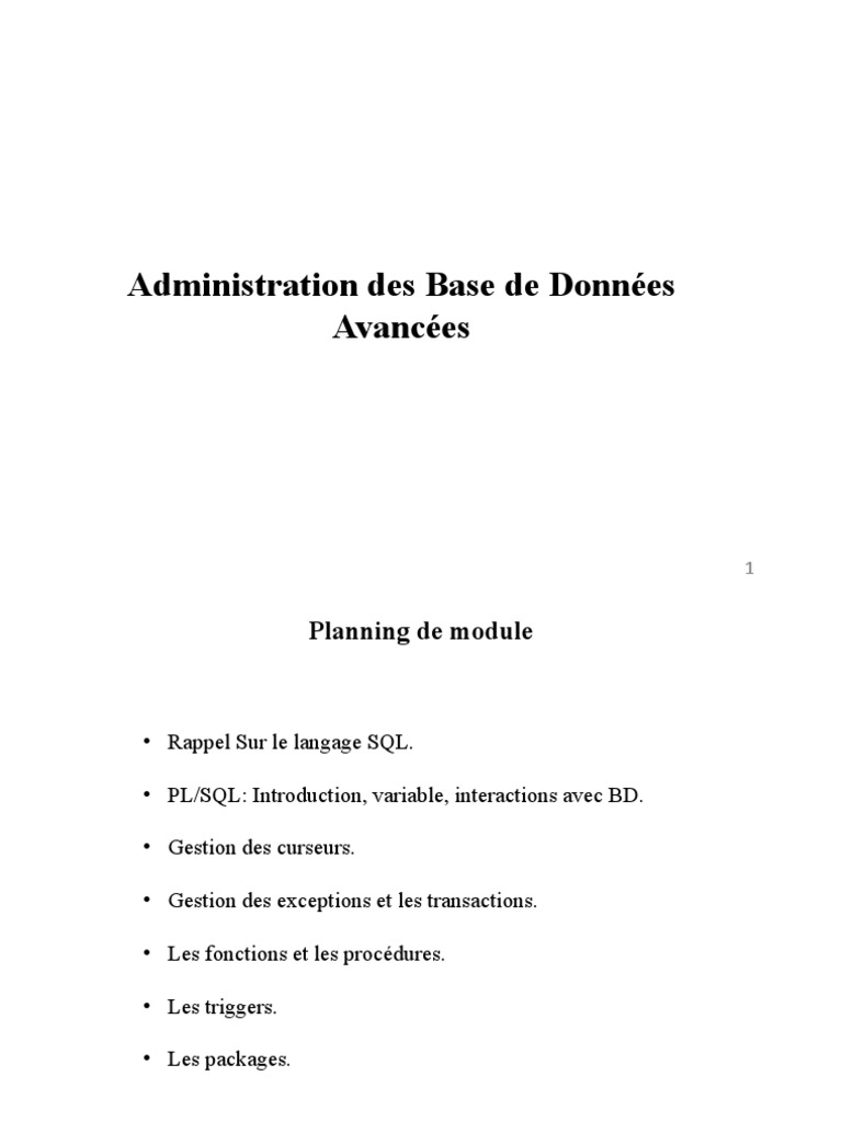Chapitre 1 | Descargar gratis PDF | SQL | Bases de données