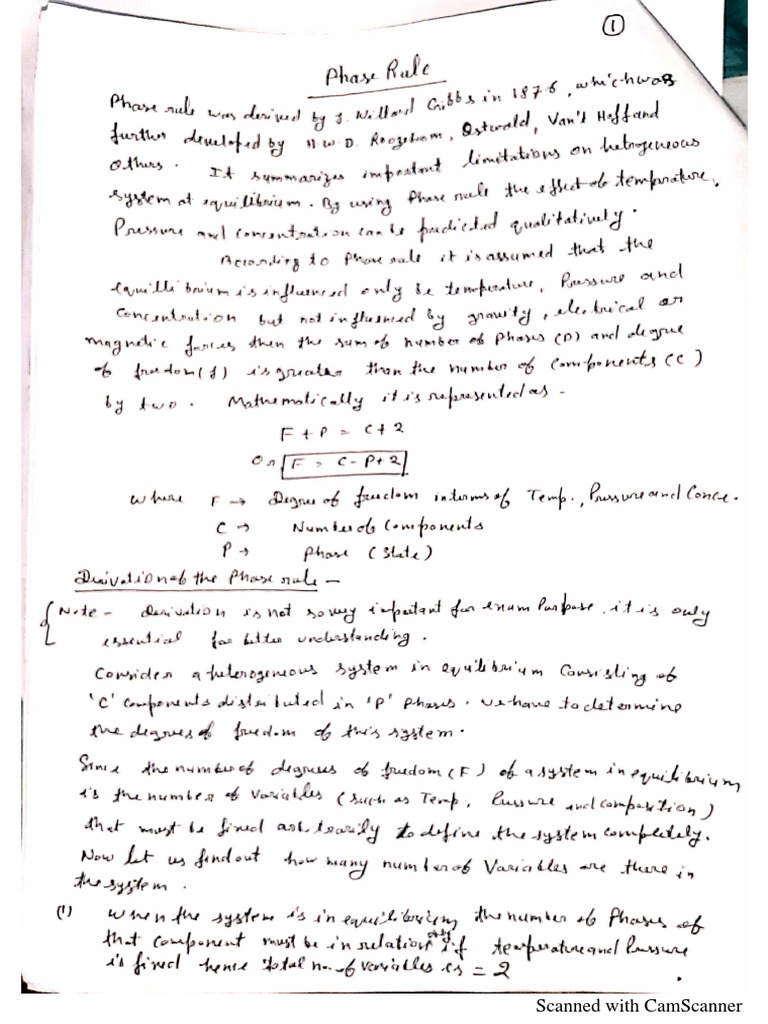 Phase Rule Notes | PDF