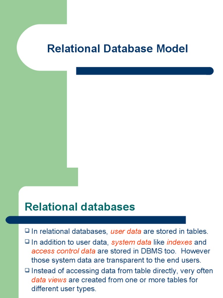 T02 - Relational Database Model | PDF | Relational Database | Databases
