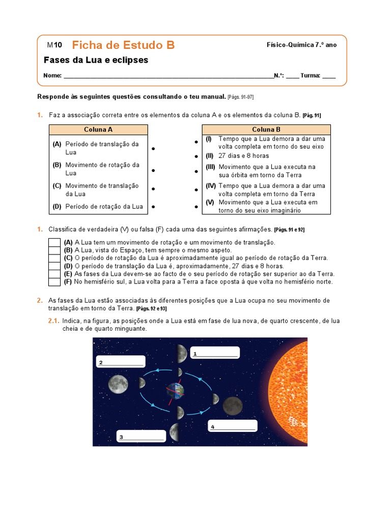 Eclipses Lunares e Solares - Fases da Lua | PDF | Eclipse | Lua