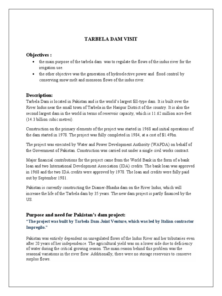 Overview of Tarbela Dam Project | PDF | Dam | Spillway