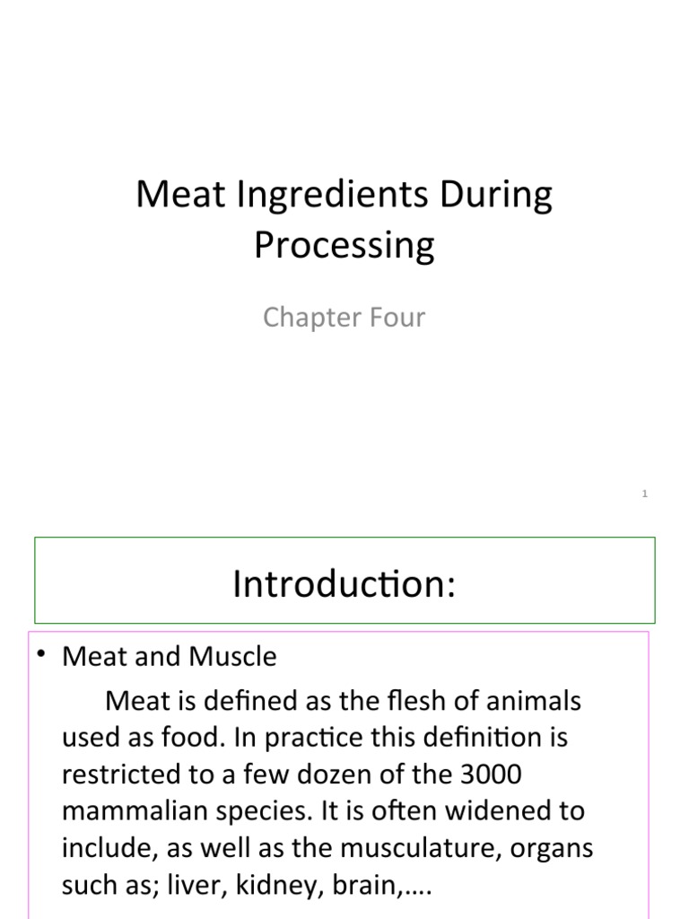 Meat Ingredients During Processing: Chapter Four | PDF | Curing (Food ...