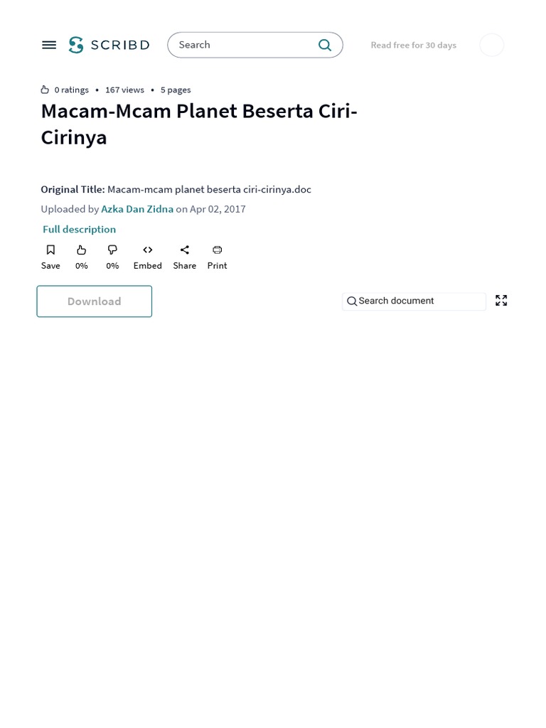 Macam-Mcam Planet Beserta Ciri-Cirinya - PDF | PDF