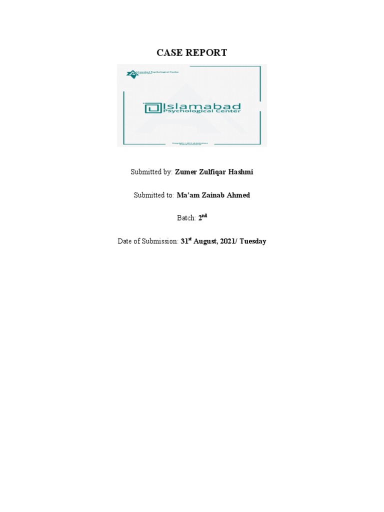 GAD Case Report | PDF | Generalized Anxiety Disorder | Cognitive ...