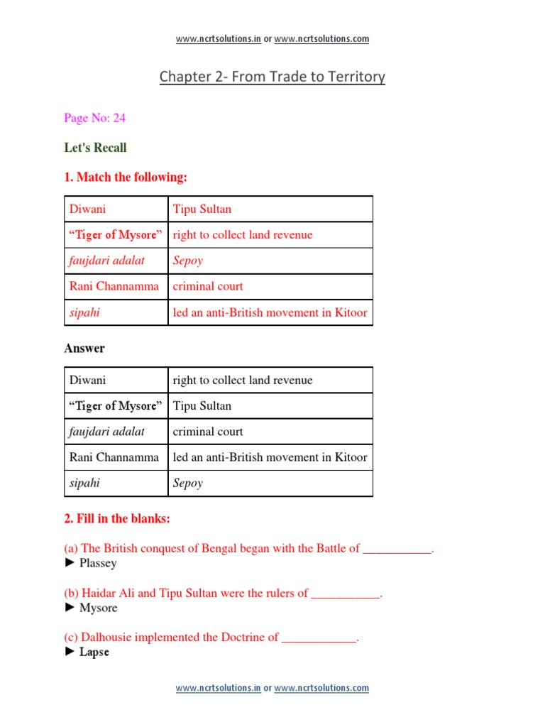 Class 8 History CH 2 | PDF | East India Company | Army